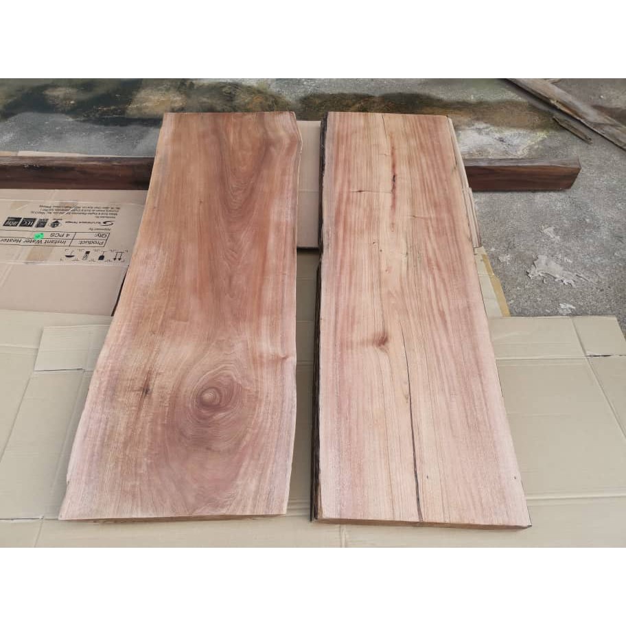 120CM Length DIY Natural Solid Hard Wood Plank (Base coating, both side ...