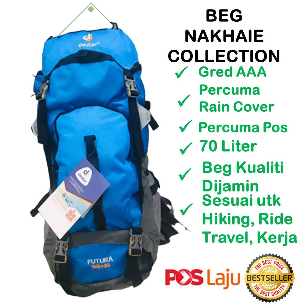 POS PERCUMA BEG PELBAGAI WARNA 70 LITER[Beg Travel Hiking Nakhaie ...