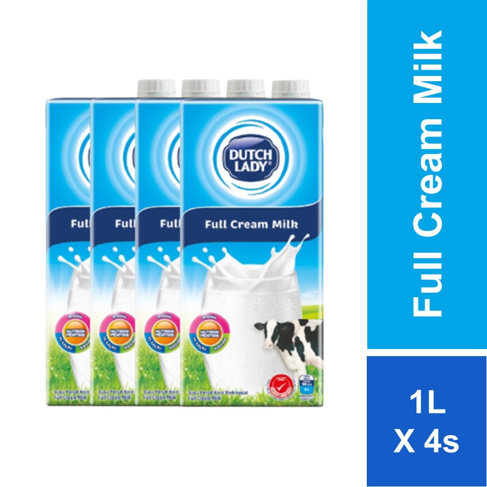 [Bundle of 4] Dutch Lady UHT Milk Full Cream 1L [Exp 17 Jan 2026 &/ Later] | Shopee Malaysia