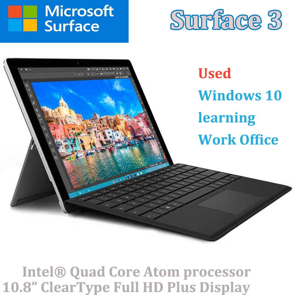 Used Original Microsoft Surface 3 Intel Quad Core 1.6G 4G RAM 10.8 Inch ...