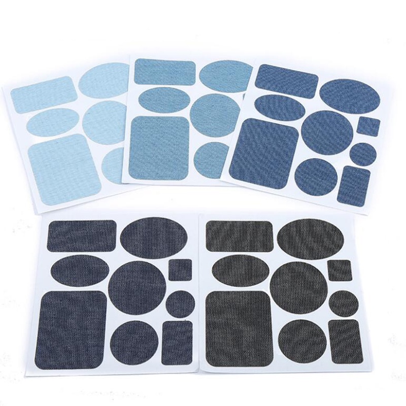 5 Colors Denim Patches Sticker Sewing Craft DIY Design Iron On Denim ...