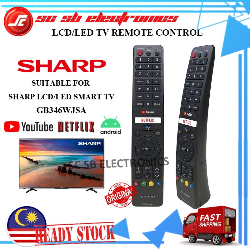 ORIGINAL SHARP ANDROID TV REMOTE CONTROL WITH GOOGLE VOICE SEARCH ...