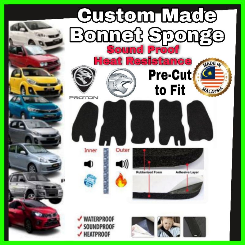 Proton High Quality Front Sponge Bonnet Cover Sound Proof Mat Sponge ...