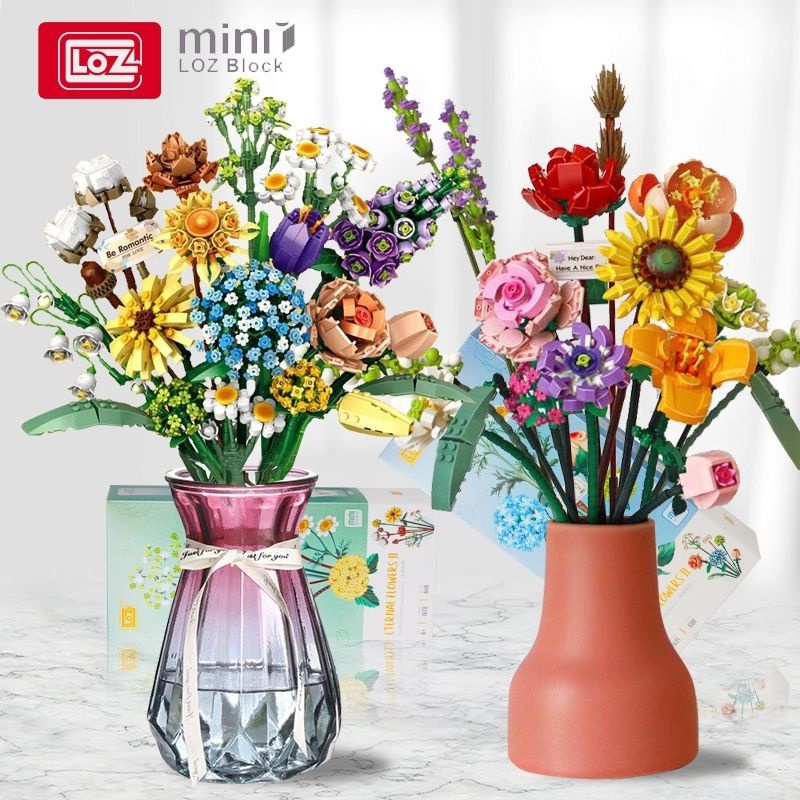 [READY STOCK] D SHOP NANOBLOCK LOZ 1670-1671-1672 Eternal Flowers Mini ...