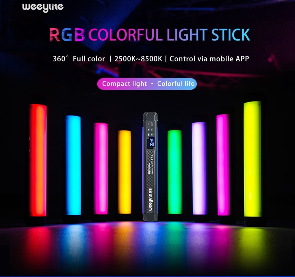 Weeylite K21 Full Color Handheld 2500K~8500K RGB LED Light Stick For Tik Tok /Video /Game ...