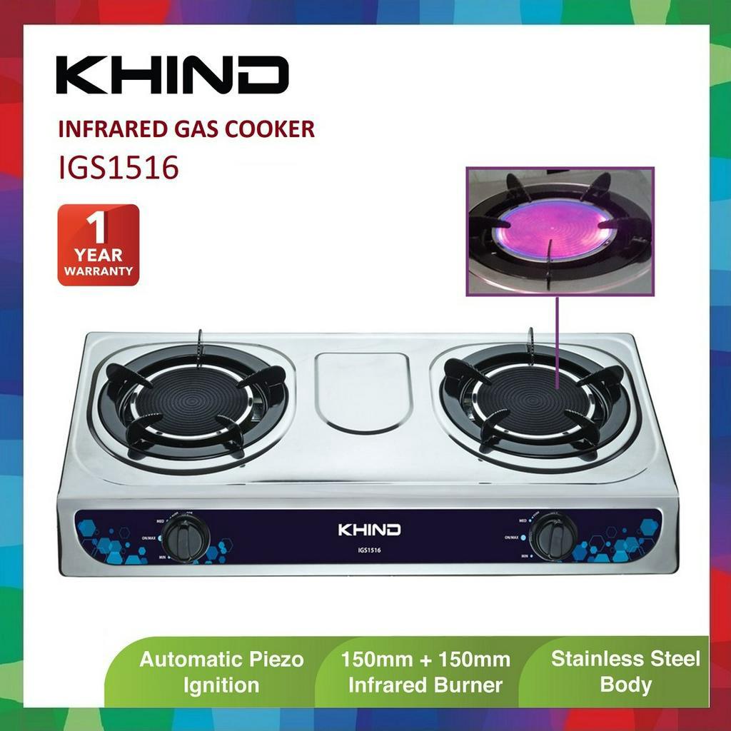 KHIND IGS1516 Infrared Gas Cooker / Dapur Gas Infra Merah MODEL 2020 ...