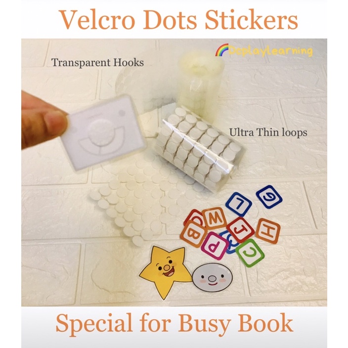 Ultra Thin Transparent Velcro Dot Busy Book Velcro Tape Self-Adhesive ...