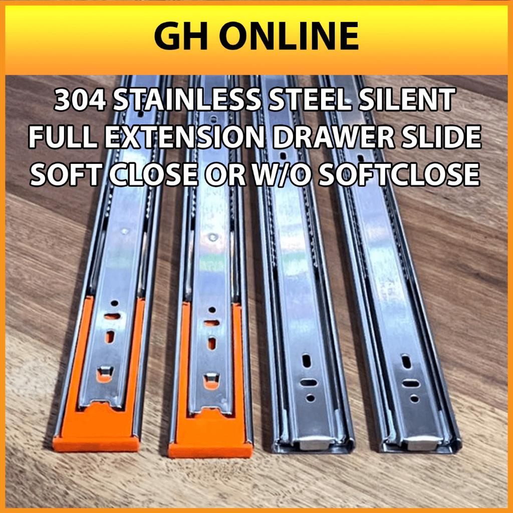 FULL EXTENSION SLIDE STAINLESS STEEL 304 DRAWER RODA LACI STAINLESS ...
