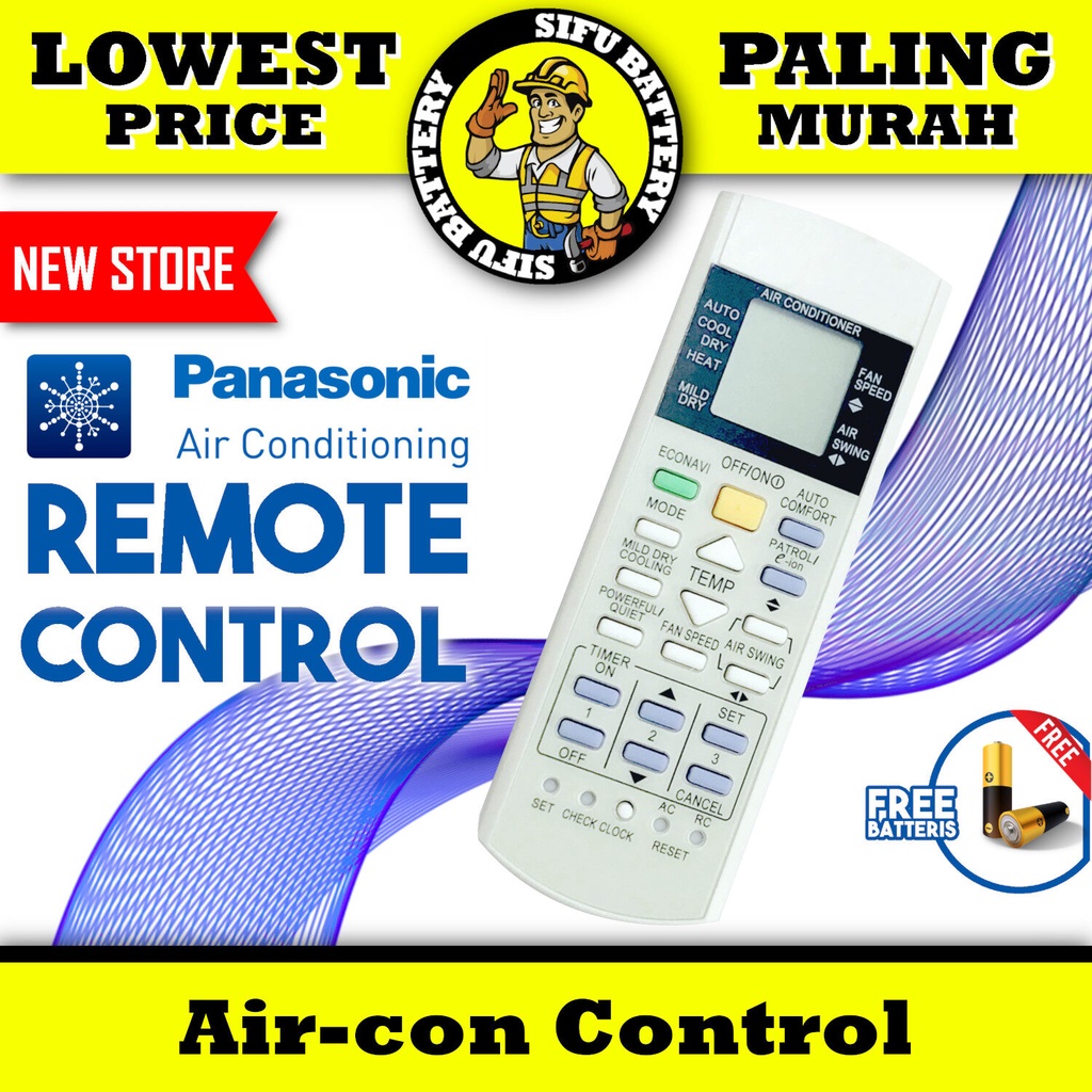 Panasonic Air Conditioner Remote Control Aircon Aircond Air-con Remote ...