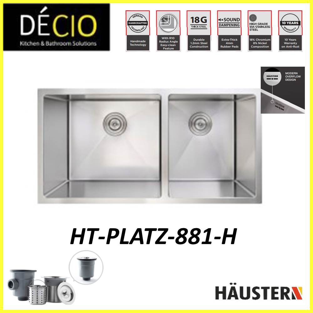 HAUSTERN HT-PLATZ-881-H HANDMADE STAINLESS STEEL SINK | Shopee Malaysia