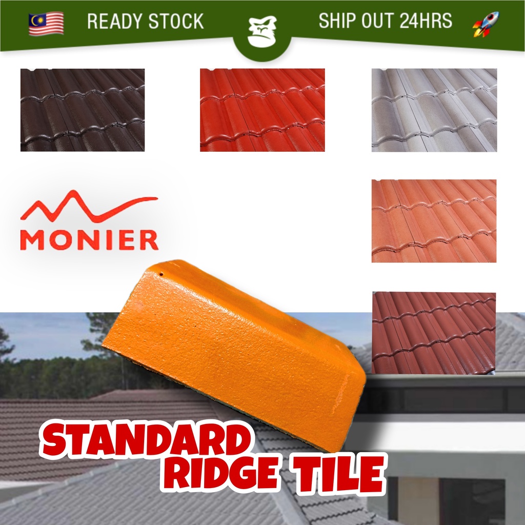 BMI MONIER Standard Ridge Hip Roof Tiles Elabana Fittings Atap Rabung ...