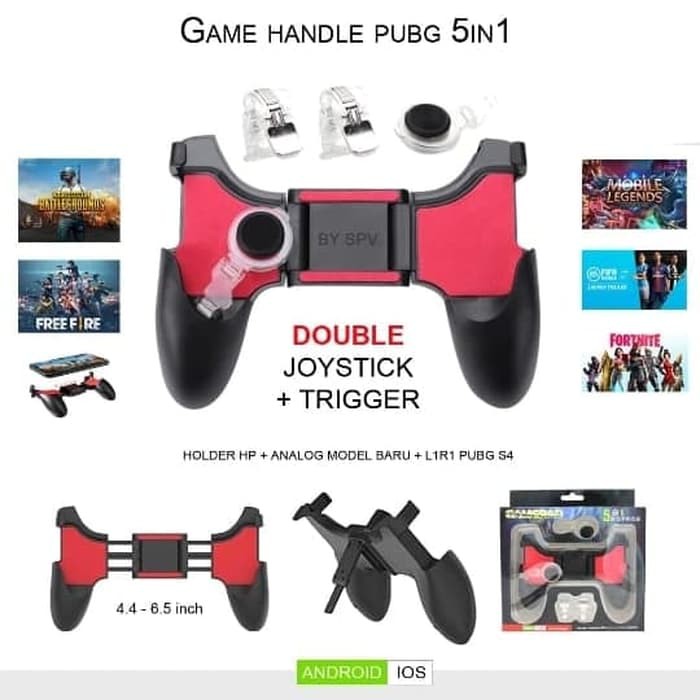 PUBG Full Set 5 in 1 Mobile Gaming Gamepad Trigger Joystick | Shopee ...