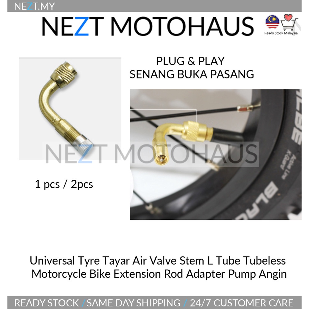 Universal Tyre Tayar Air Valve Stem L Tube Tubeless Motorcycle Cars ...