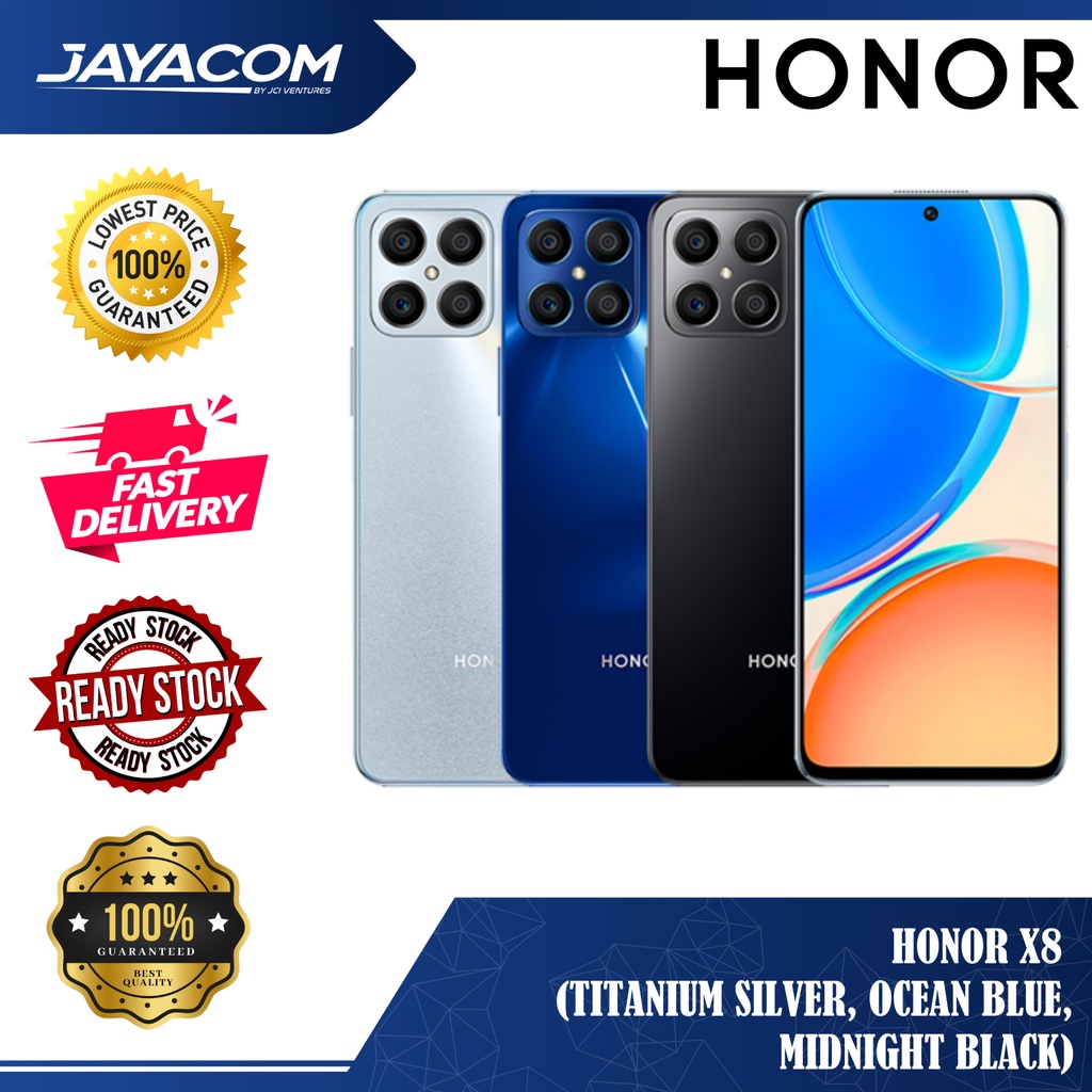 Honor X8 Smartphone (6 + 2GB RAM + 128GB ROM/64MP Ultra-Clear Quad ...