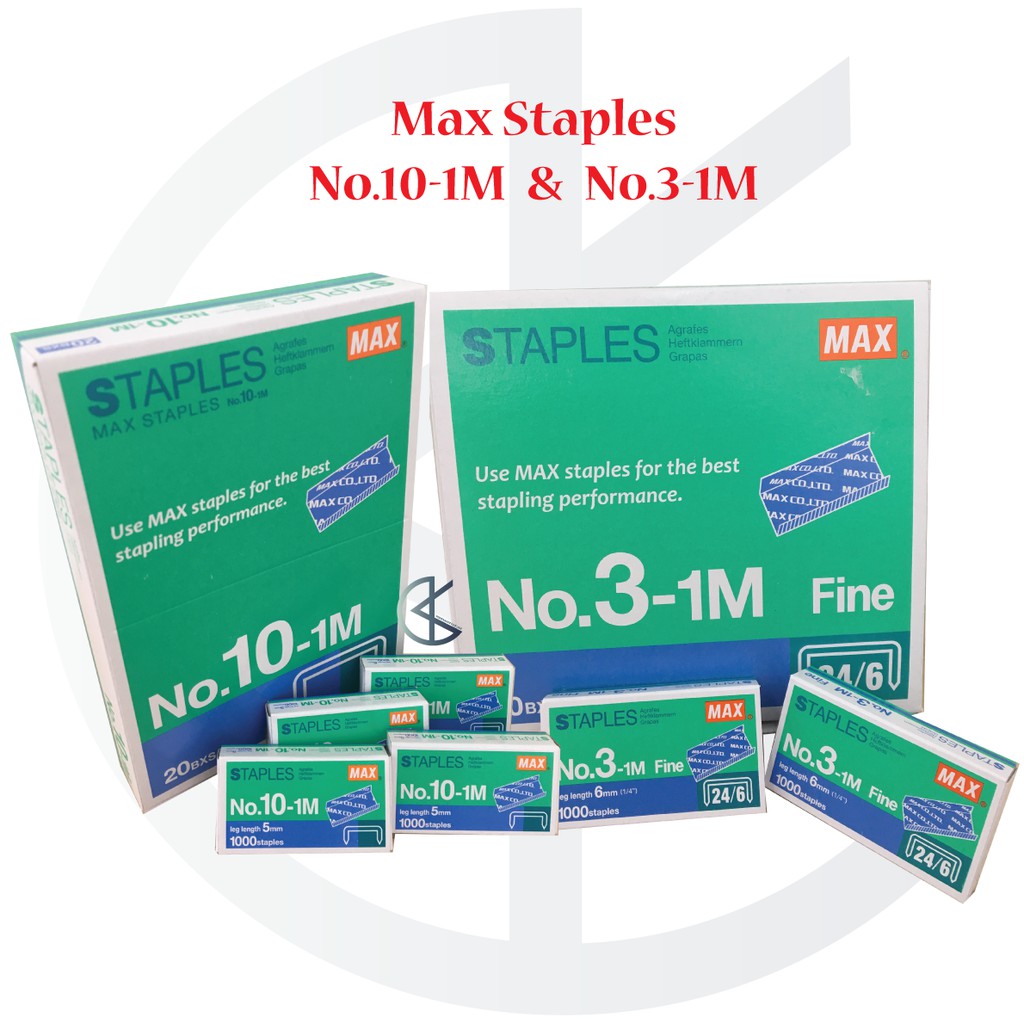 Max No. 10-1M / No.11-1M / No. 3-1M / No. 35-1M Staples (1000's) ORIGINAL | Shopee Malaysia