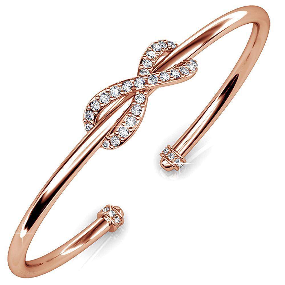 KRYSTAL COUTURE Infinity Knot Bangle Embellished with Swarovski® crystals in Rose Gold | Shopee ...
