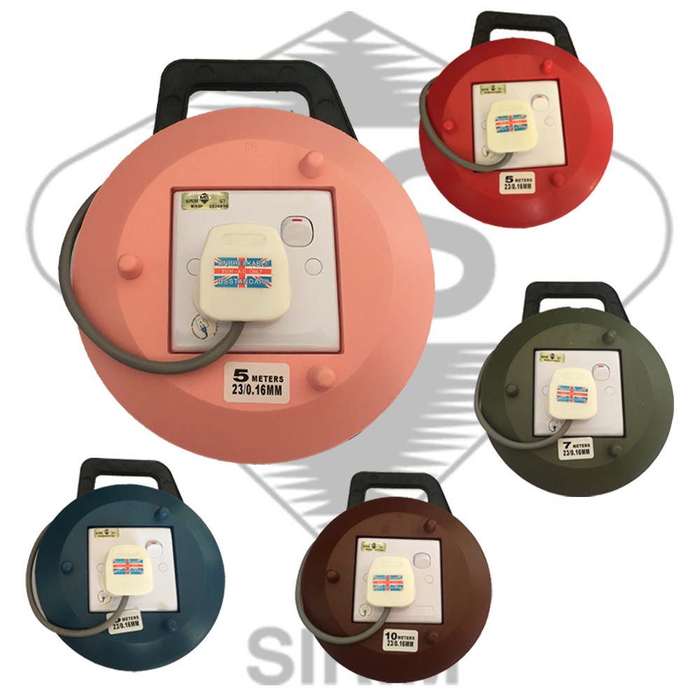 Round Extension Trailing Socket Plug Adapter 5M / 7M / 10M / 12M ...