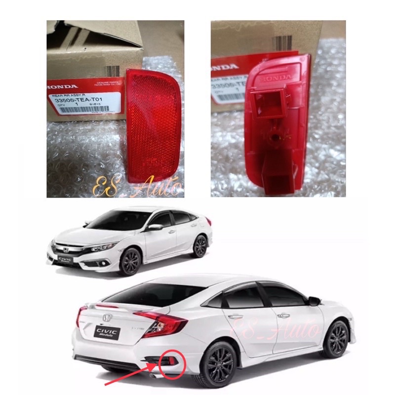*ORIGINAL HONDA TEA CIVIC FC 2016-2019 REAR BUMPER REFLECTOR LAMP LH ...