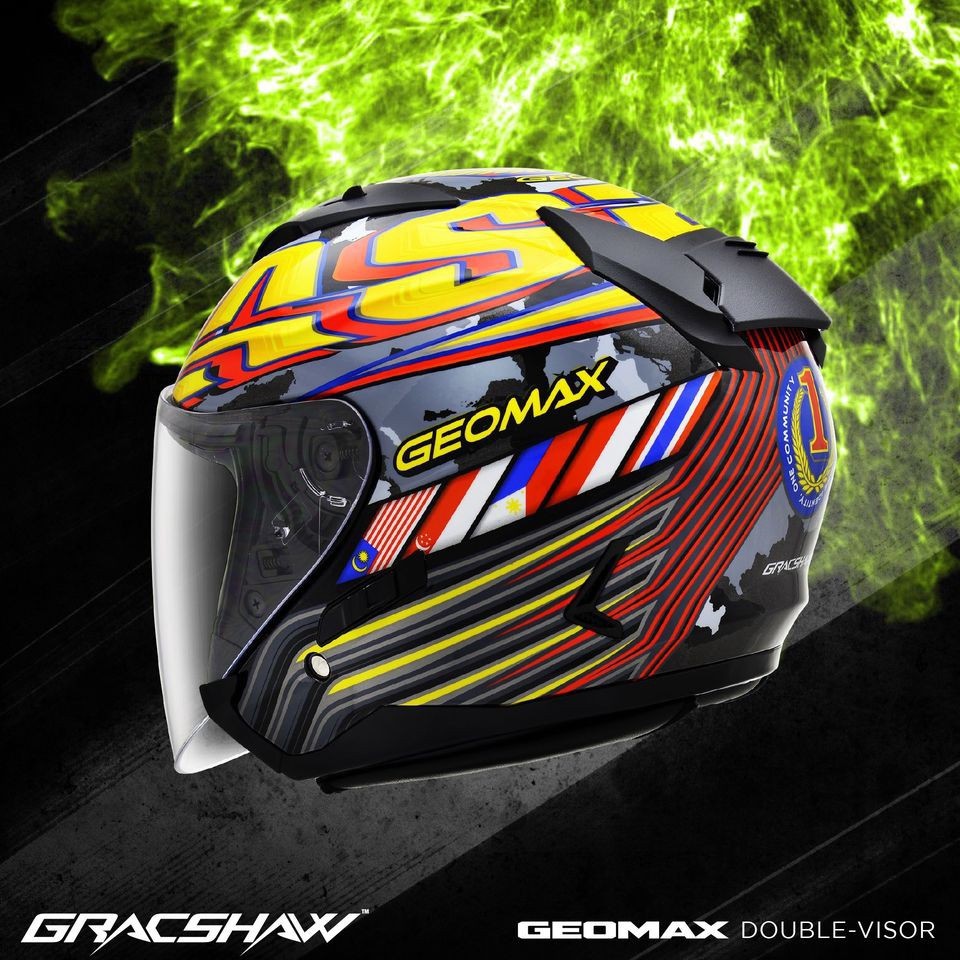 GRACSHAW GEOMAX ASEAN 2020 LIMITED EDITION OPEN FACE WITH DOUBLE VISOR ...