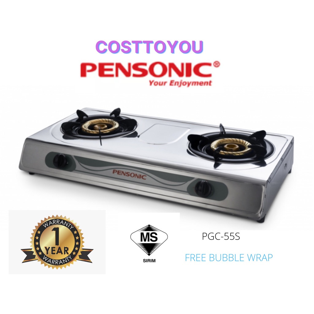 Pensonic double Stainless Steel burner gas stove/dapur gas/gas cooker ...