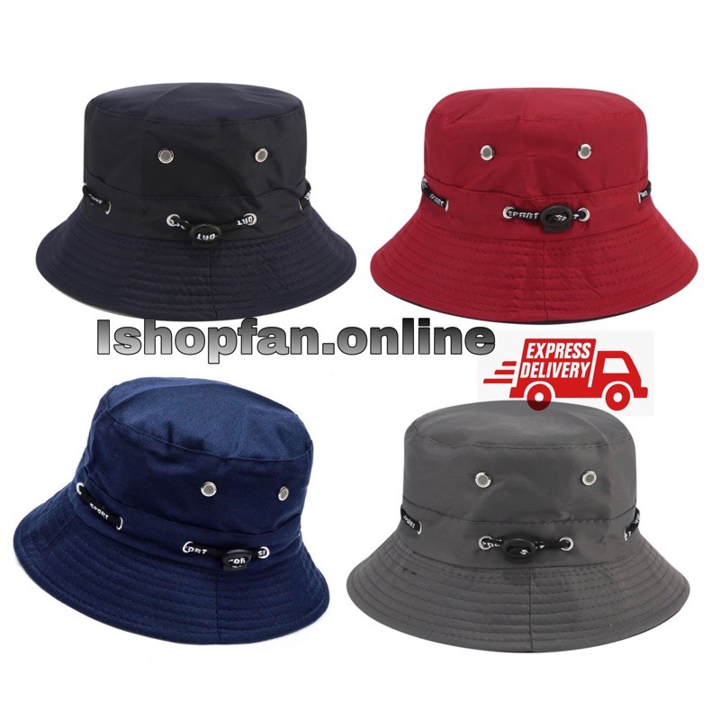 Unisex Plain Buckets Hats Reversible,Dual Use Topi Bulat Lelaki ...