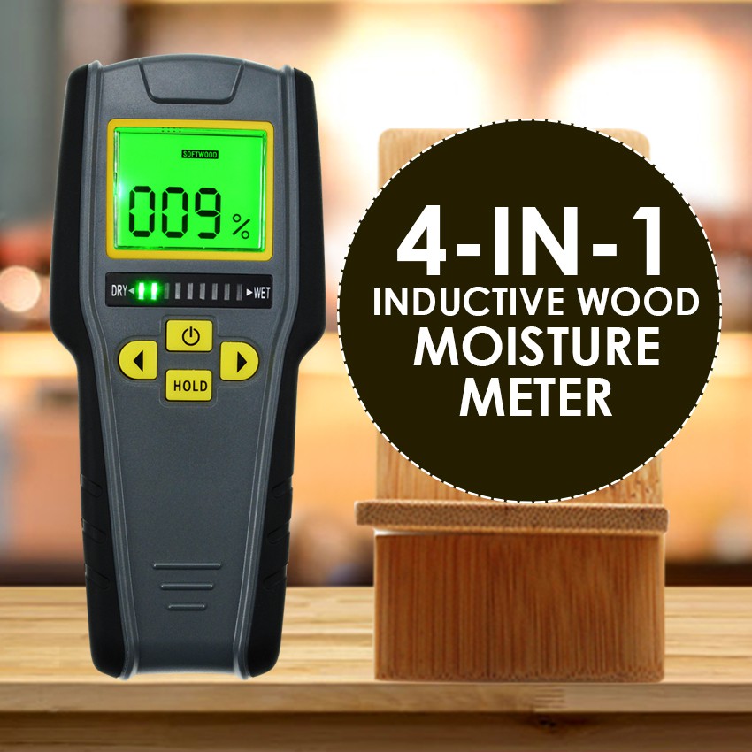 Digital Pinless Non-invasive Inductive Moisture Meter Hard Soft Wood ...