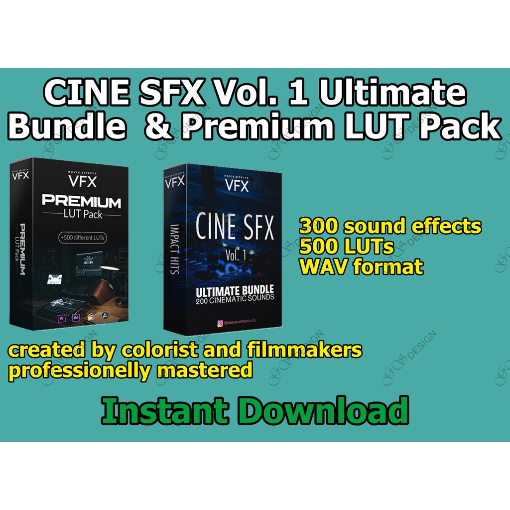 2022 Premium Lut Pack & Cine SFX Vol 1 Ultimate Bundle by Movie Effects VFX Must Have for ...
