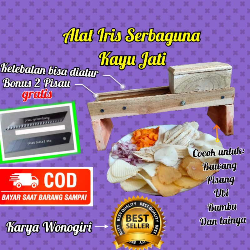 KAYU Multi-purpose chip slicer, onion, cassava, banana, teak wood ...