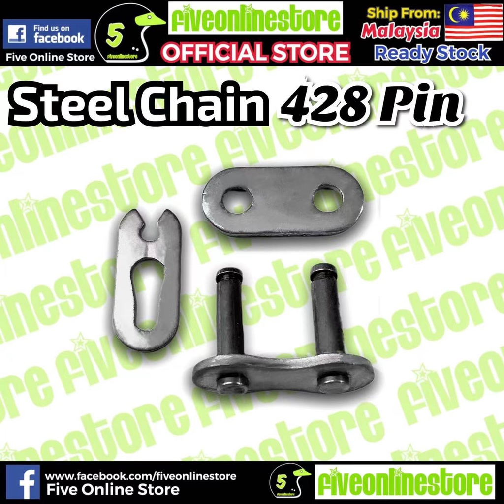 Steel Chain Joint Pin Clip 428 428H Rantai Pin Potong LC135 Y15 Y16 EX5 ...