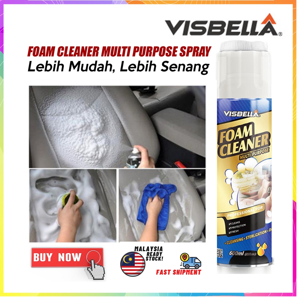 VISBELLA Foam Cleaner Multi Purpose Spray for car and house 600ml ready ...
