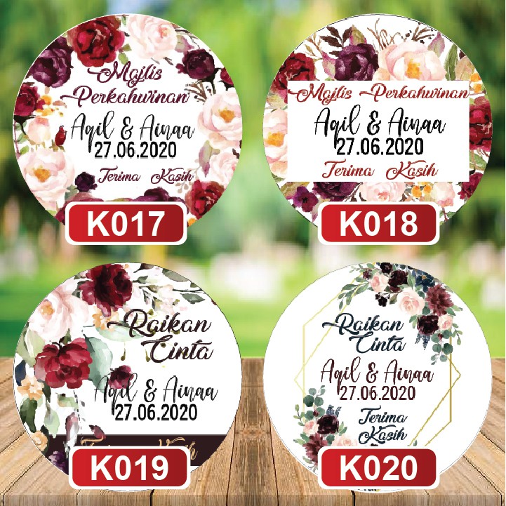 Sticker Kahwin/ Label Sticker Murah /Sticker Doorgift 001-036 | Shopee ...
