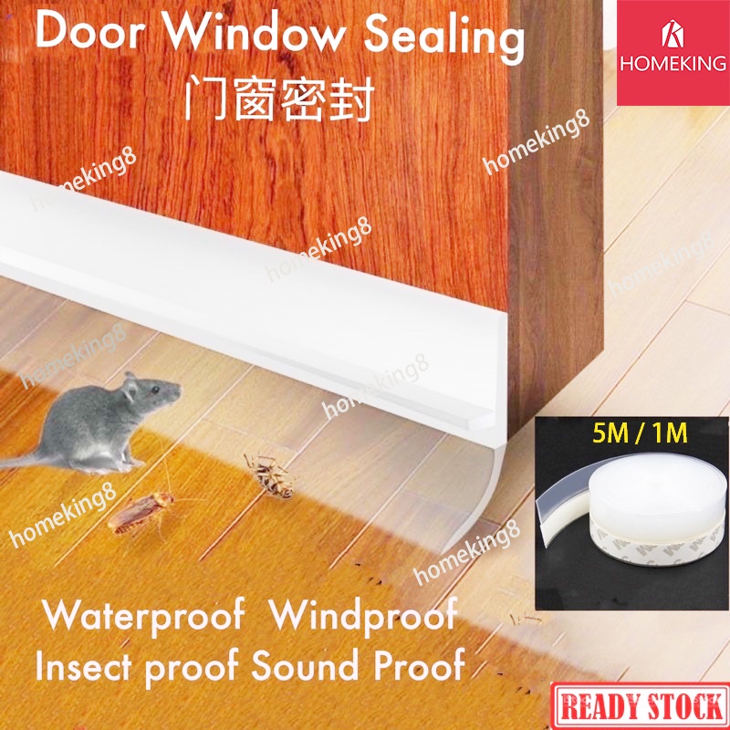 5M / 1M Door Seal Block Self-Adhesive Silicone Strip Door Strip Window ...