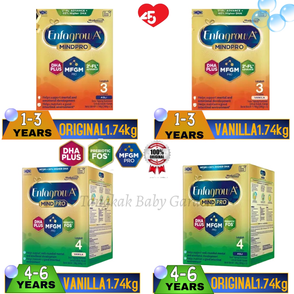 Enfagrow / Enfa Grow A+ MindPro Step 3/4 Original/Vanila - 1.74kg (Milk ...