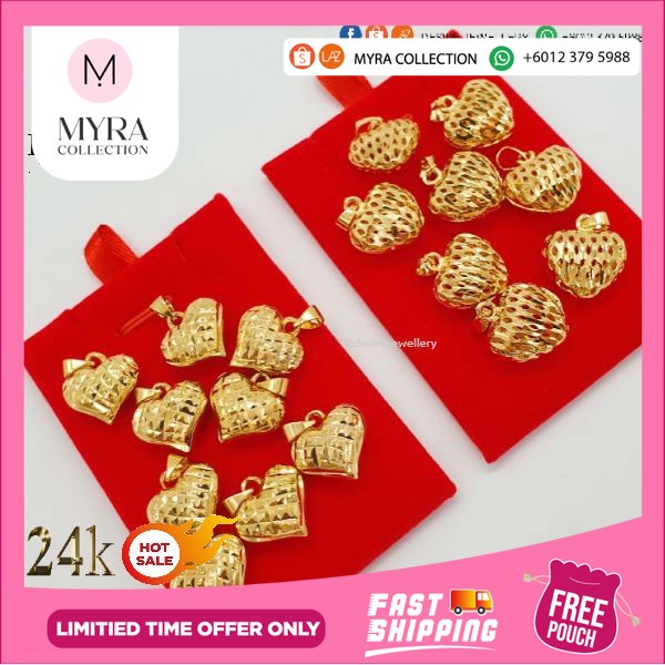 Myra Collection Emas Korea 24K Buah Rantai Penda Emas Korea Emas ...