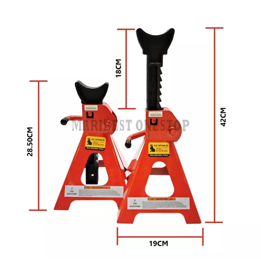 Heavy Duty Double Safety Locking Car Jack Stands Steel 3 TON - 2 PC UP ...