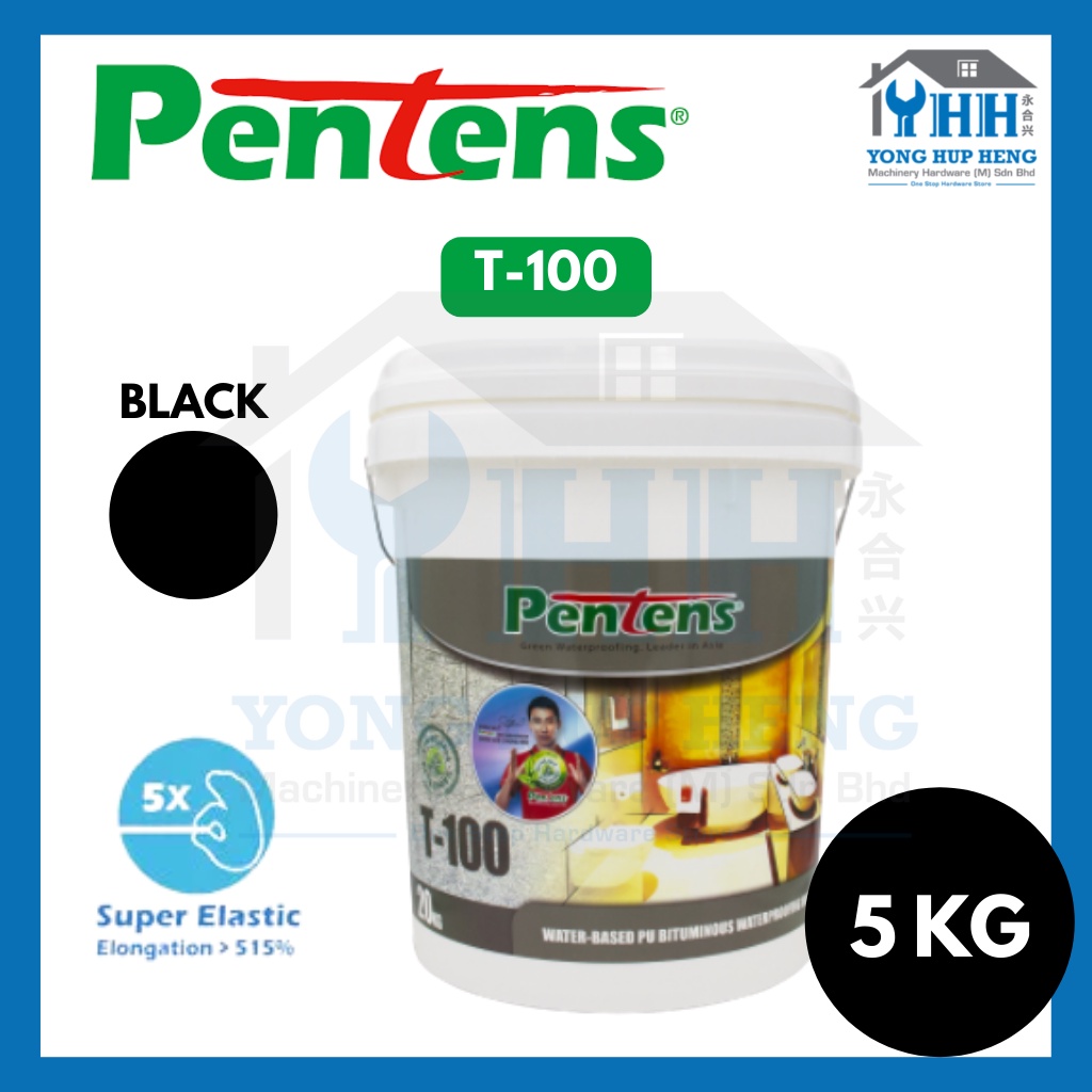 5KG PENTENS T-100 WATER-BASED PU BITUMINOUS WATERPROOFING MEMBRANE T100 ...