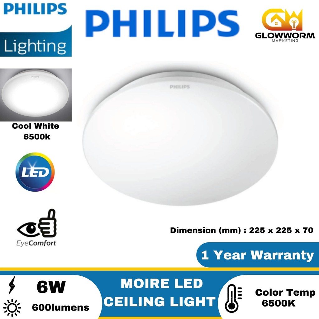 Philips Moire LED Ceiling Light 6W (6500k) | Shopee Malaysia