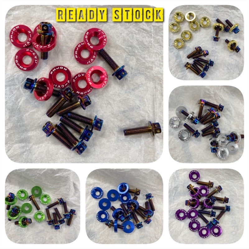skru titanium 10 sekali washer jdm password universal skru plate skru ...