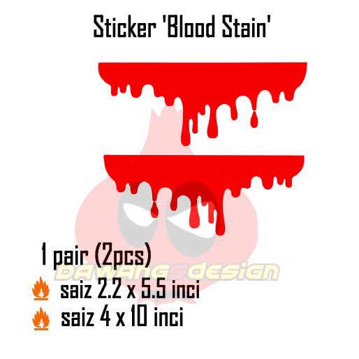 Blood Stain Sticker Blood Drop Customized Car Decals Myvi Saga Axia ...