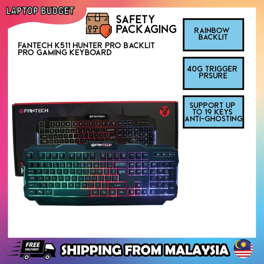 FANTECH K511 HUNTER PRO BACKLIT PRO GAMING KEYBOARD | Shopee Malaysia