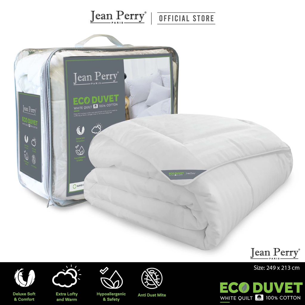 Jean Perry Eco Duvet White Quilt - (QUEEN/ KING/ SUPER KING) | Shopee ...