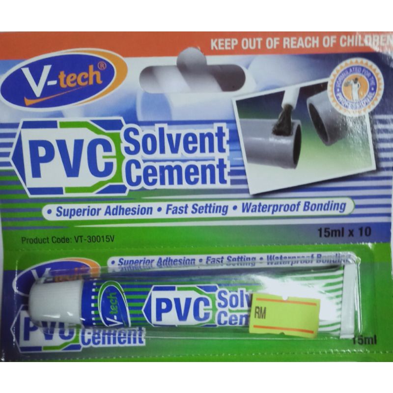 GAM PAIP( PVC SOLVENT CEMENT)(JENAMA: V-TECH)(ISI KANDUNGAN: 15ml)(LUAZ ...
