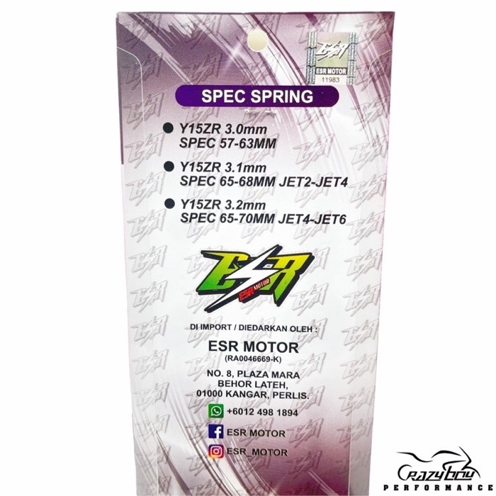 ESR MOTOR 100% ORIGINAL VALVE SPRING Y15ZR LC135 RS150 2.8MM 2.9MM 3 ...