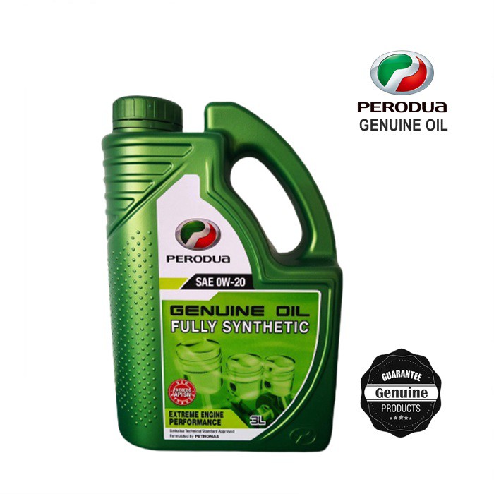 Original Perodua Fully Synthetic Engine Oil 0W-20 3L & Minyak Hitam ...