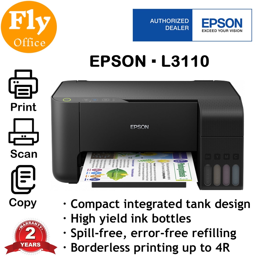 Epson EcoTank L3110 All-in-One Ink Tank Printer (Print/Scan/Copy ...