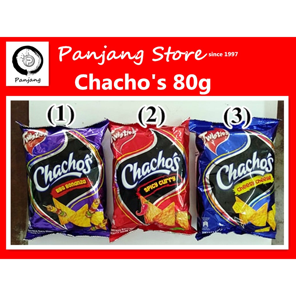 Chacho's Tortilla Corn Chips 80g 1)BBQ BONANZA / SPICY CURRY / CHEESY ...