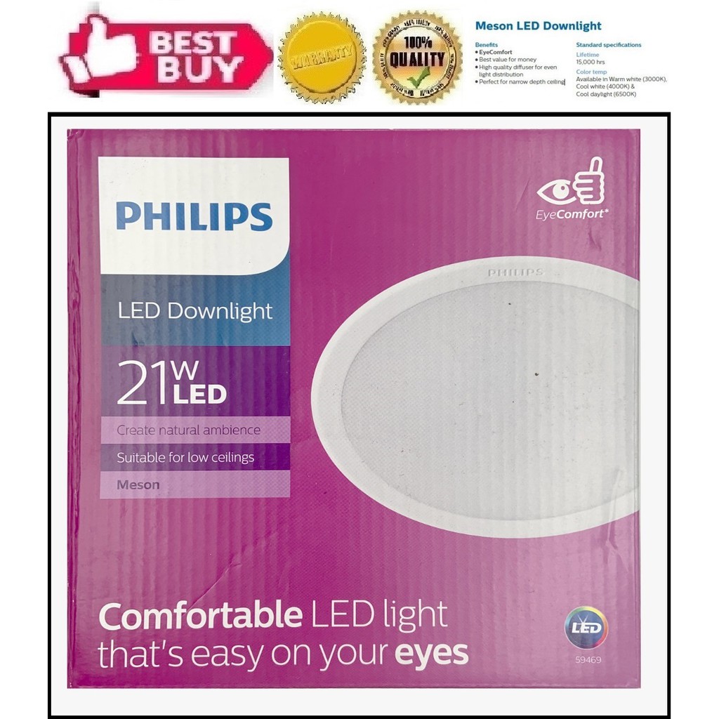[Round] - 21W LED Downlight (MESON) (PHILIPS) (59469) (CUT OUT SIZE ...