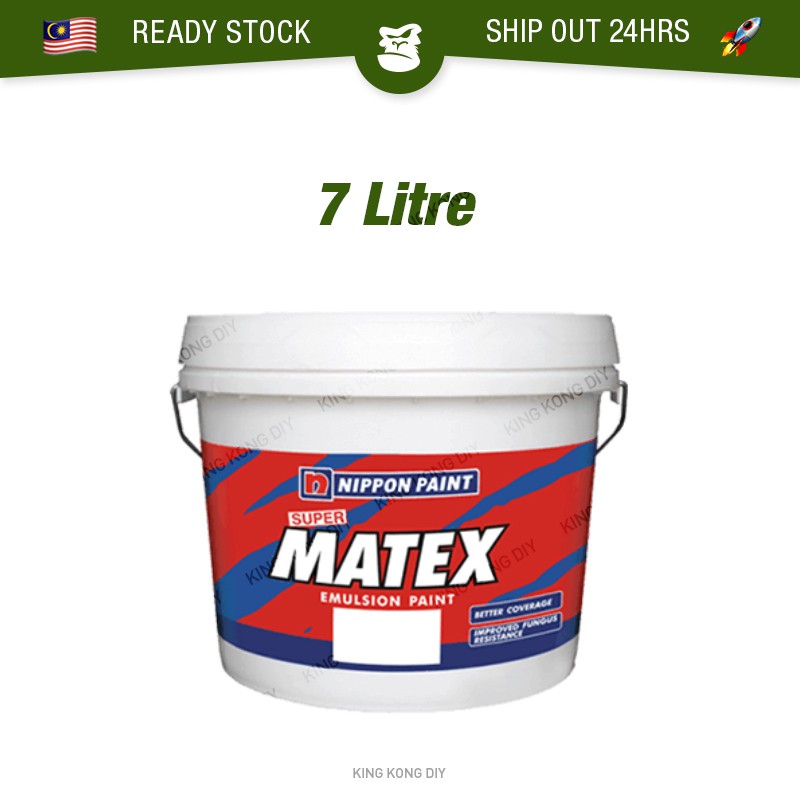 7L NIPPON PAINT Super Matex Emulsion paints Ceiling Wall Cat Siling ...