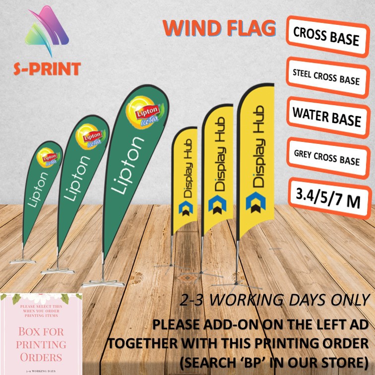 WIND FLAG BEACH (3.4/5 METER) (MANY TYPE OF BASE) | Shopee Malaysia