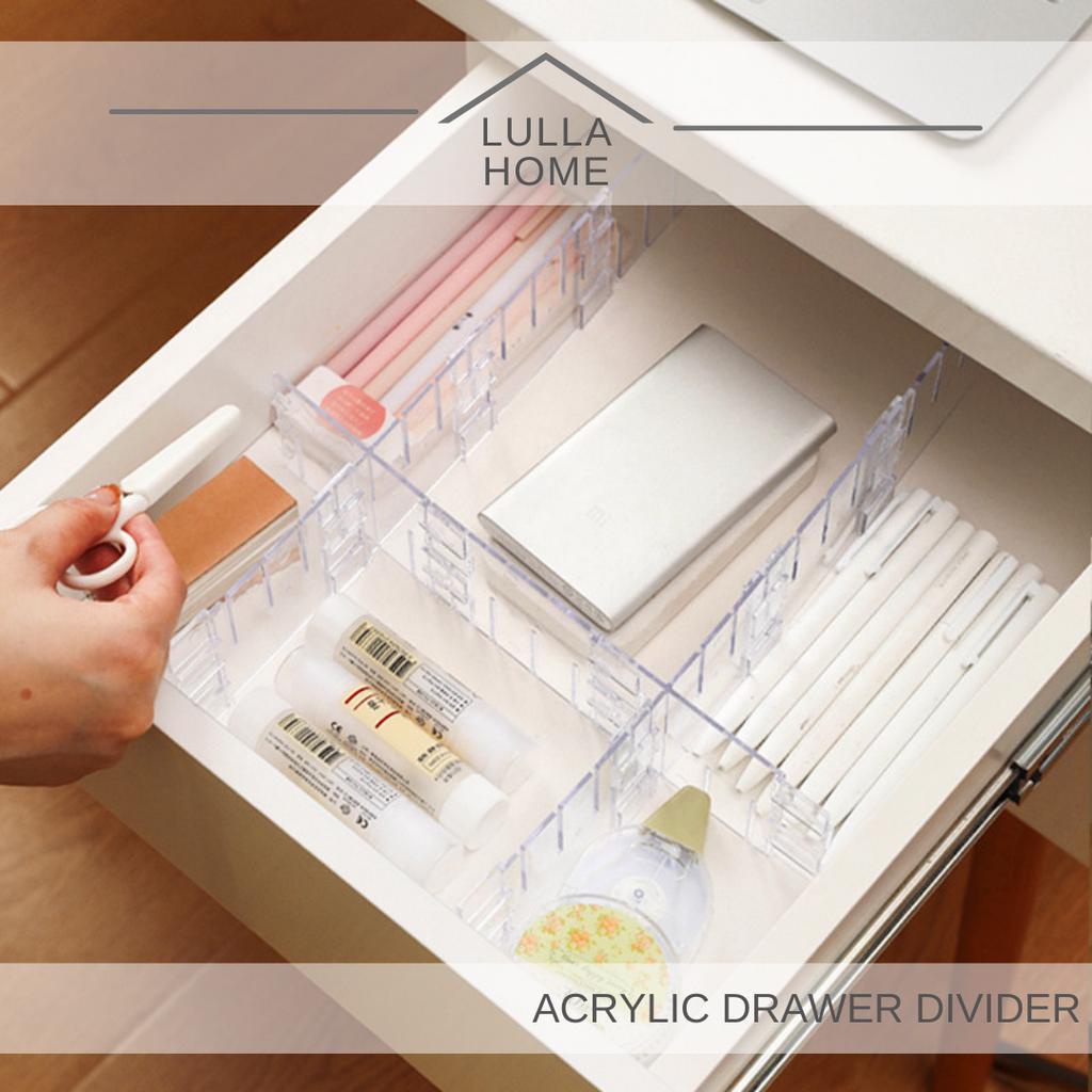 LullaHome Transparent Acrylic Adjustable Drawer Divider Household ...